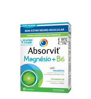 Absorvit Magne+B6 Comp X 60 desporto suplemento cãibras, fisica, fadiga ...